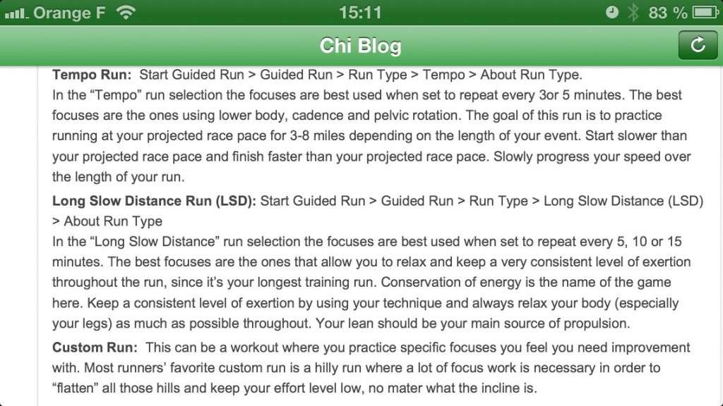 ChiRunning® App pour iOS : le test | Endomorfun